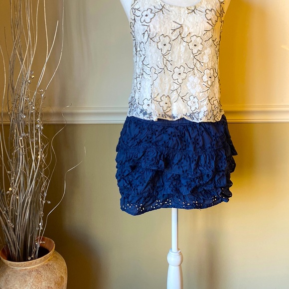 Abercrombie & Fitch | Skirts | Y2k Abercrombie Fitch Lacey Blue Mini ...